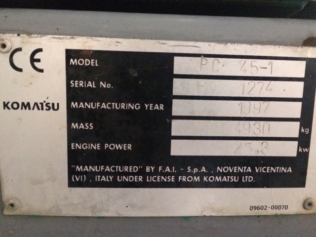 KOMATSU PC45-1 Minigraver